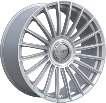 Ravetti M17 22x9 5x112 5x114.3 Silver Brushed 40mm Wheels