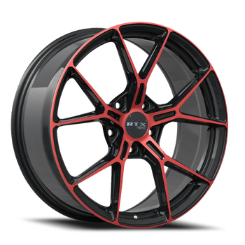 Rtx Rs01 Wheels Rims 18x8 5x114.3 Gloss Black Machined Red 38mm | 083312