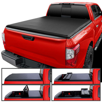 Spec-D 5 Foot 7 Inch Quad Fold Tonneau Cover | SPE TC4-TIT17-57-SP