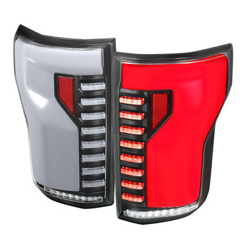 Spec-D Clear LED Tail Light w/ Sequential Turn Signal & Black Housing ...