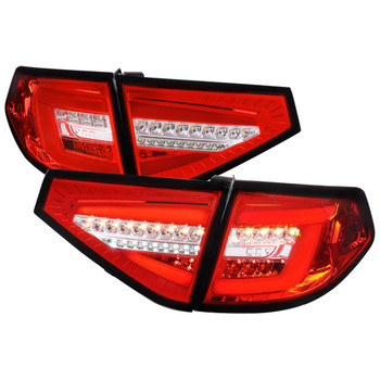 Spec-D Red LED Tail Lights w/ Sequential Turn Signal & Chrome Housing ...