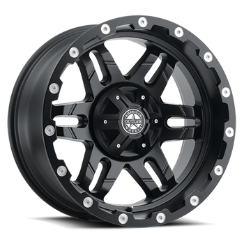 American Outlaw Revolver Wheels Rims 20x9 5x127 Satin Black 10mm | 125 ...