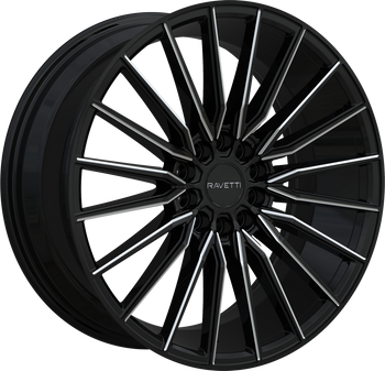 Ravetti M18 18x8 5x108 5x114.3 Black Milled 38mm Wheels