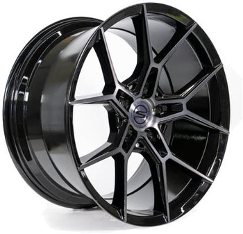 Select S102 Alpine Wheels Rims 20x9 5x114.3 Brushed Gloss Black W/ Dark ...
