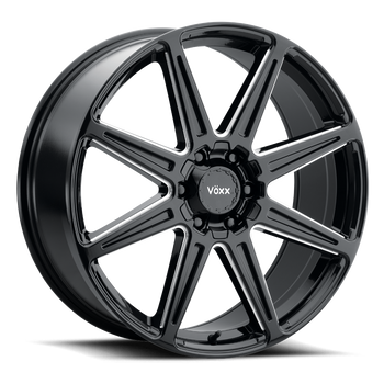 Vöxx Rocca Wheels Rims 18x8.5 6x132 6x139.7 Gloss Black Milled 35mm ...