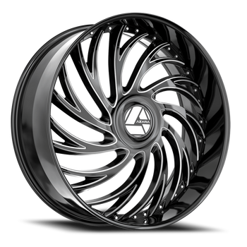 Azara Azx-101 Wheels Rims 24x9 5x115 5x120 Gloss Black & Milled 15mm ...