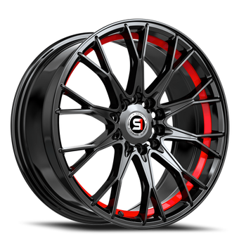 Spec-1 Sp-59 Wheels Rims 17x7.5 5x100 5x114.3 Gloss Black & Red Undercut 42mm | SP-5917752342GBRU
