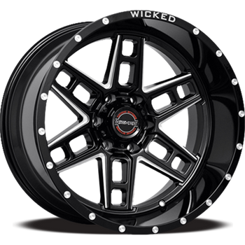 Wicked Offroad W906 20x10 8x165.1 Gloss Black -24mm Wheels