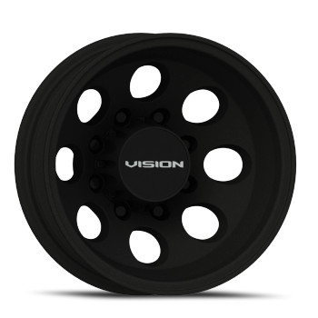 Vision Dually 56 Midway Wheels Rims 17x6.5 8x210 Satin Black -143mm