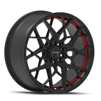 Venom 46 Wheels Rims 17x8 5x112 5x114.3 Satin Black W/ Red Line 35mm ...