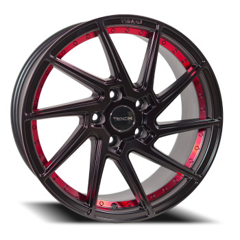 Venom 47 Wheels Rims 17x8 5x114.3 Satin Black W/ Red Line 35mm ...
