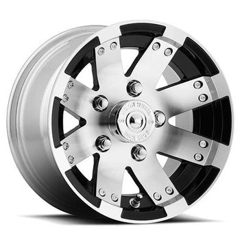Vision Buckshot 158 Black W/ Machined Face Atv Wheels Rims 12x7 4x156 ...