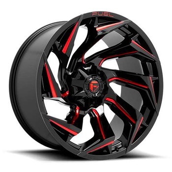 Fuel D755 Reaction Gloss Black Red Milled Wheels Rims 20x10 5x114.3 ...