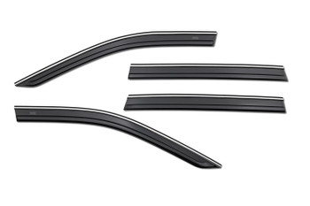 Husky Liners Low Profile Ventvisor Deflector Smoke with Chrome Trim ...