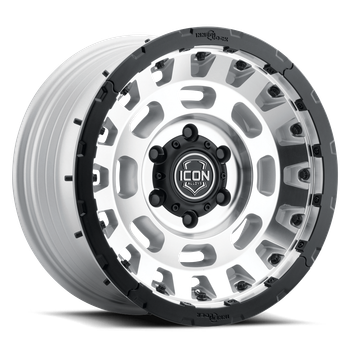 Icon Alloys Hammer Pro 17x8.5 5x127 Silver Machine 6 Wheels