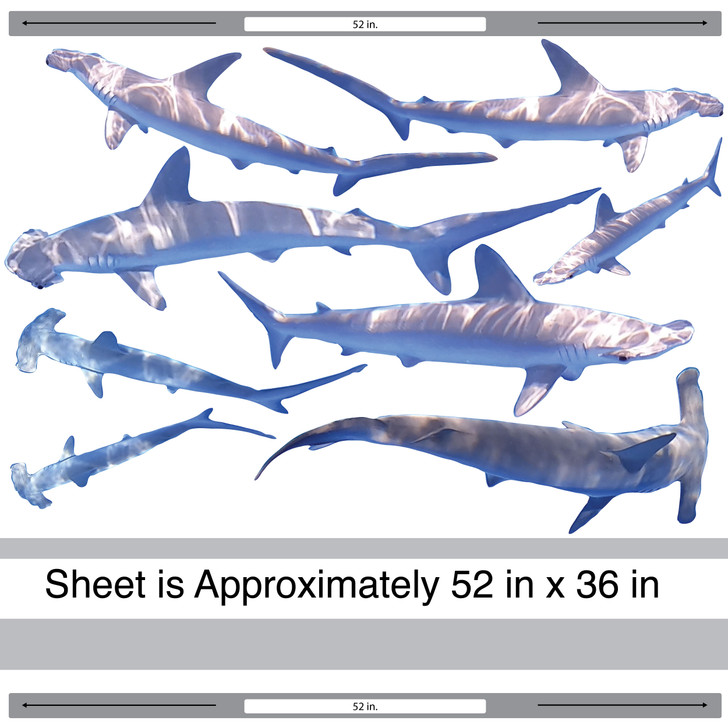 hammerhead shark peel and stick decals