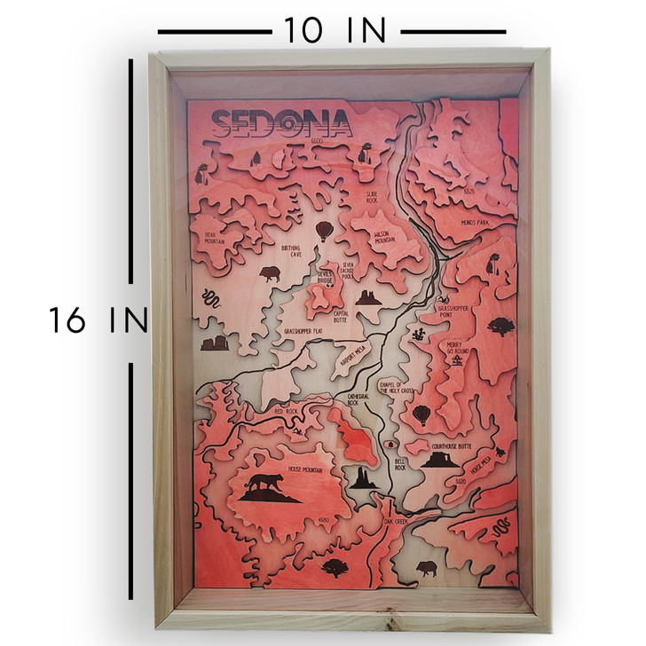 Sedona Topographic Layered Wooden Map