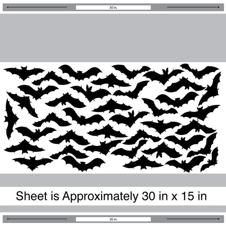 Flying Bats Decal Set - Kiss Cut Halloween Bat Decal