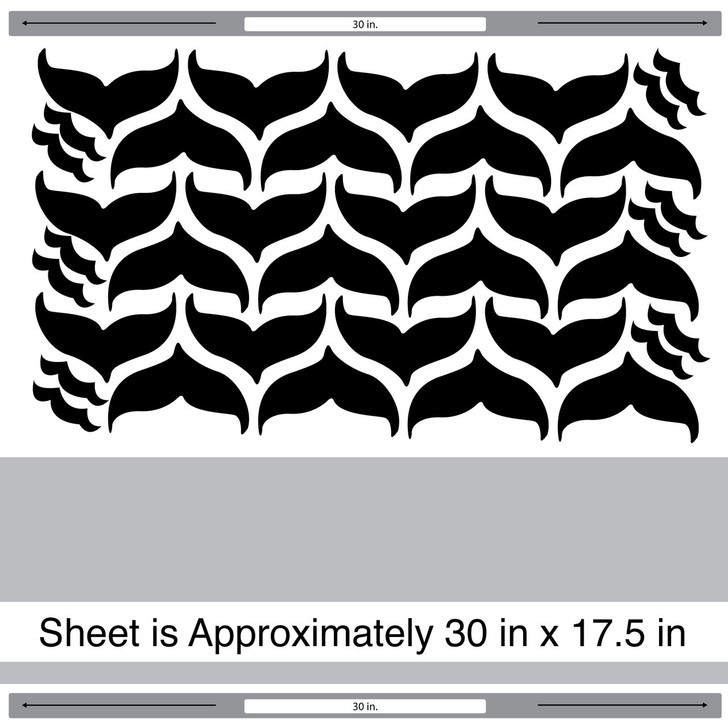 A Whales Tail Decal Set - Kiss Cut Whale Tail Decal