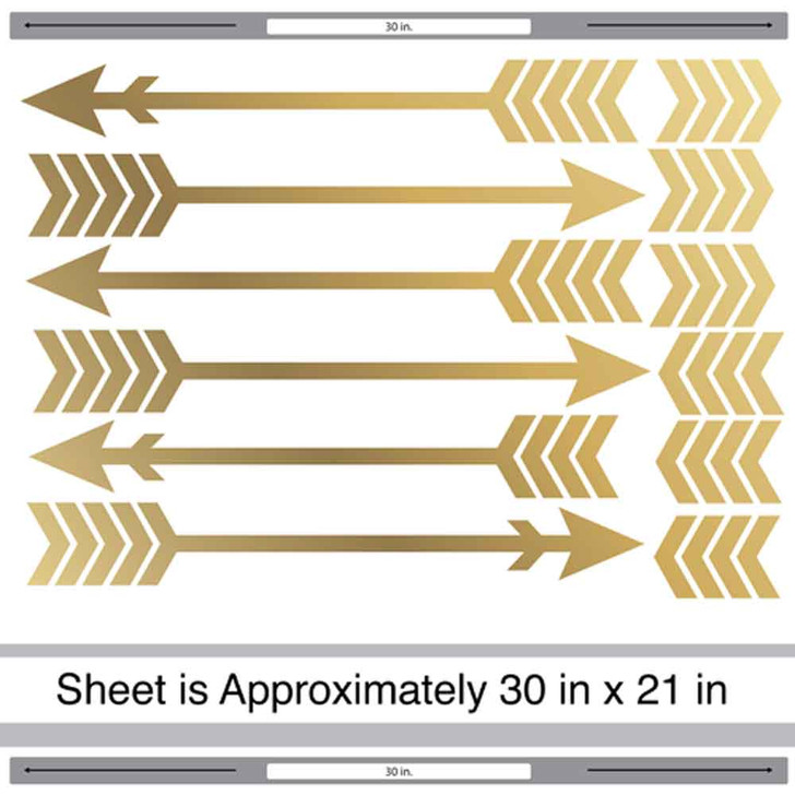 Chevron Arrow Decal Set - Gold Kiss Cut Arrow Decal