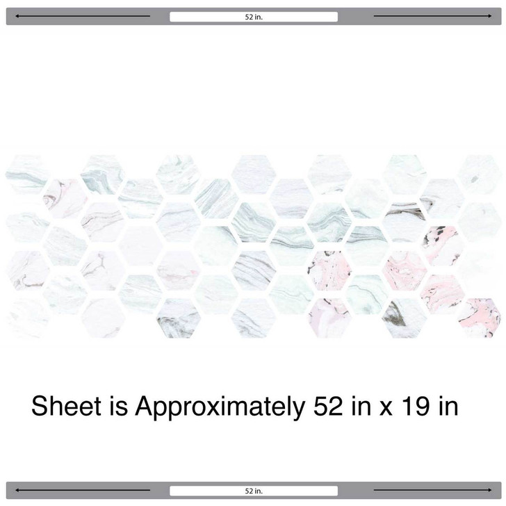 Hexagonal Marble Wall Decal Tiles