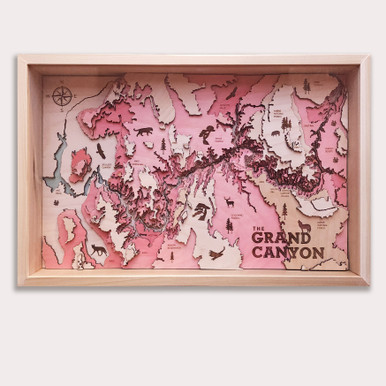 Grand Canyon Topographic Layered Wooden Map