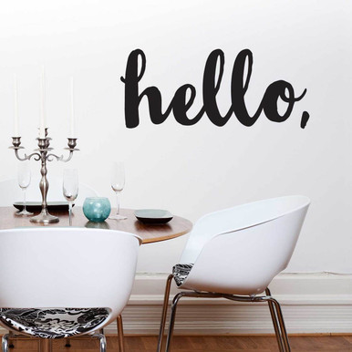 Hello Decal - Gold Kiss Cut Hello Quote Wall Decal