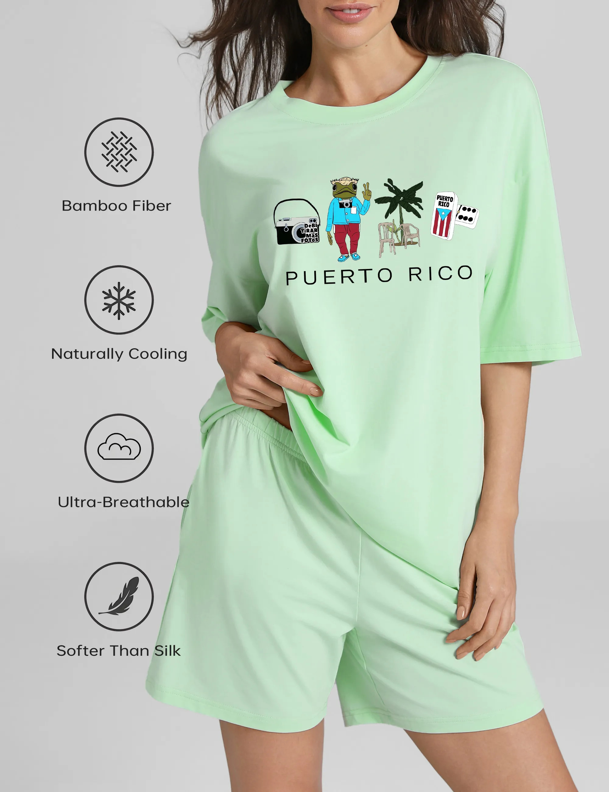Baile Inolvidable Puerto Rico Breathable Super Soft Two-Piece Set For Women