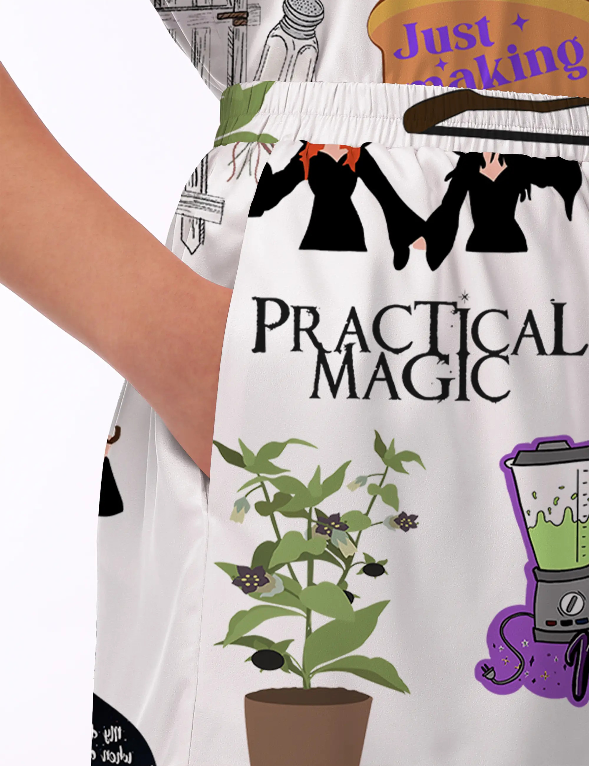 Practical Magic Witches Silky Satin Pajama Set For Women