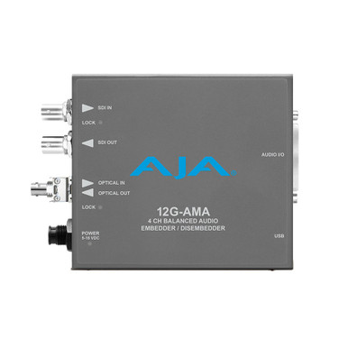AJA 12G-AMA 12G-SDI, 4-Channel Balanced Audio Embedder/Disembedder with ...