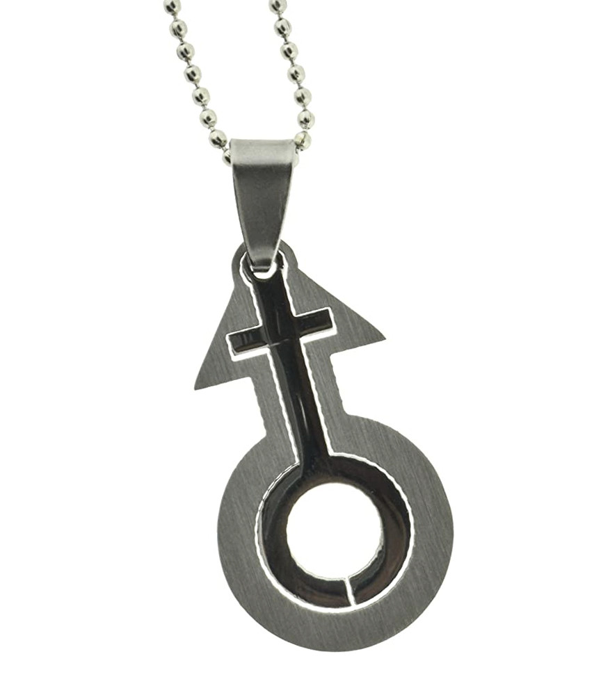 Transgender Female Inside Male Symbol - Two Section Stainless Steel ...