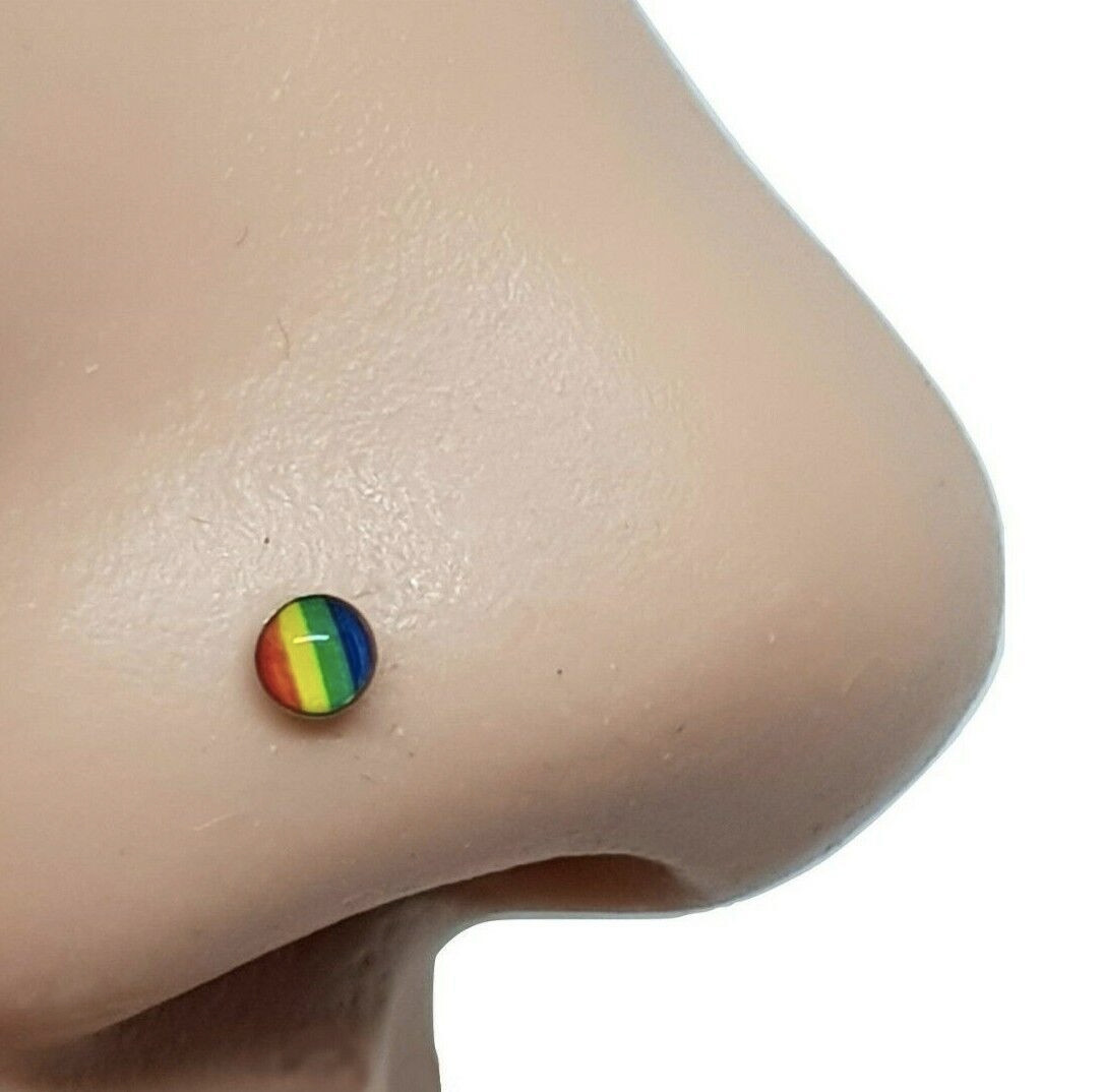 Rainbow Nose Ring - Lesbian / Gay Pride Flag (Nose Ring/Body Jewelry ...