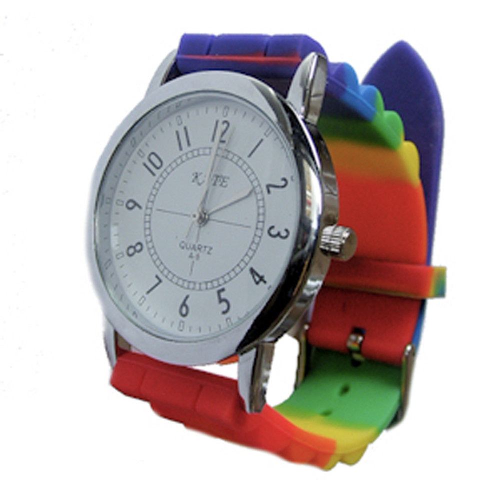 Gay Pride Wrist Watch with Rainbow Flag Band - LGBT Gay and Lesbian ...