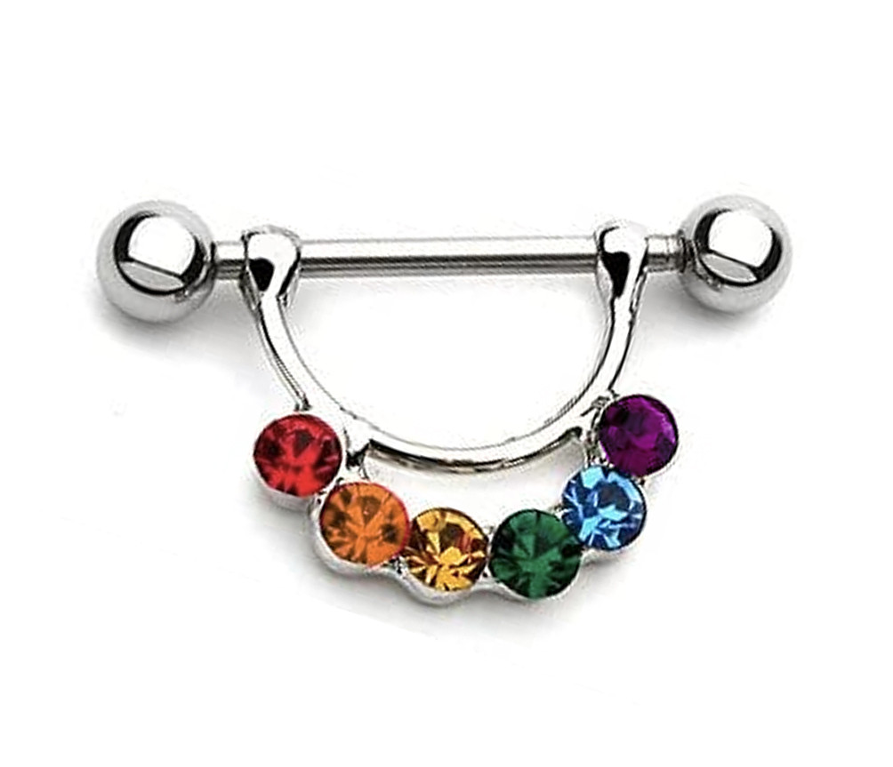 Rainbow Curve Gay Lesbian Pride Nipple Ring Body Jewelry Pride Shack