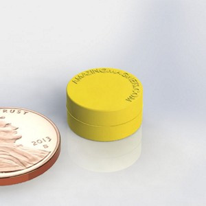 D250D-YELLOW | 1/2" Dia x 1/4" Neodymium Whiteboard Button Magnet ...