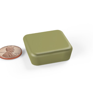 WBQ250F-OLIVE | 1.29"L x 1.29"W x 0.433"T Large Neodymium Encased ...