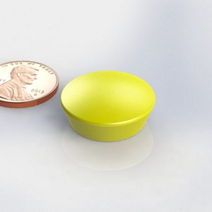 WB250G-YELLOW | 7/8" Dia x 0.36" Neodymium Whiteboard Button Magnet ...