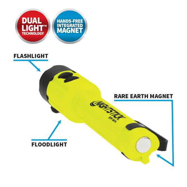 Nightstick Dual-Light™ Flashlight - Tail Magnet - Multi-Angle Hard Hat ...