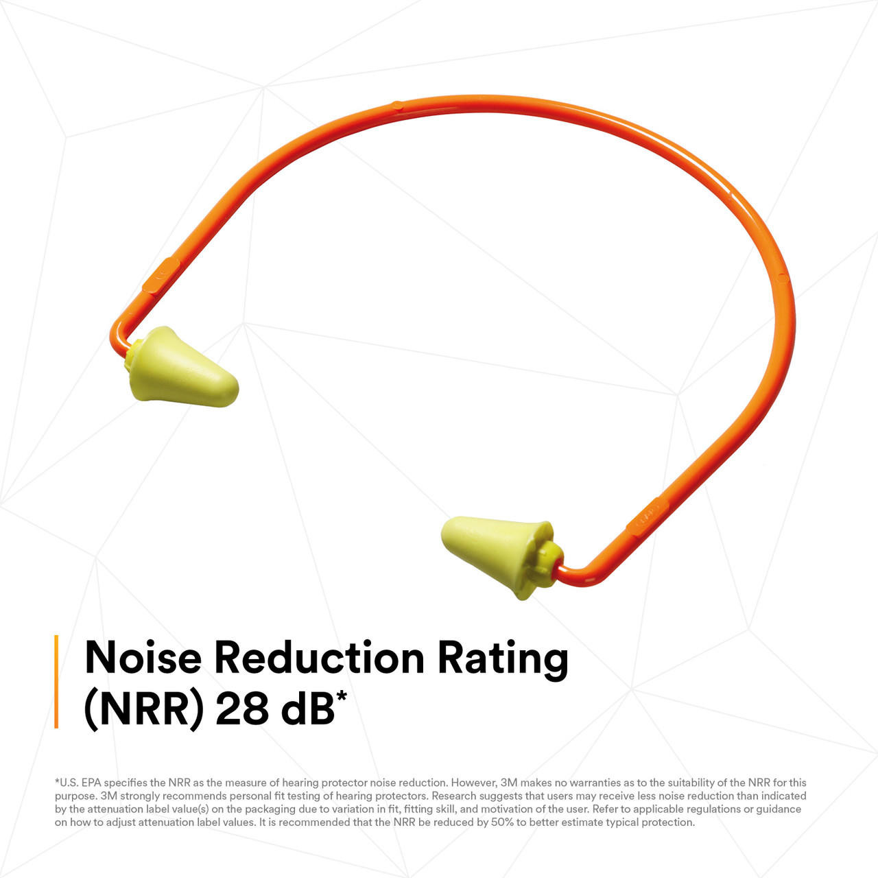 3M™ E-A-Rflex™ 28 Banded Hearing Protector 320-1000 - Yellow/Orange