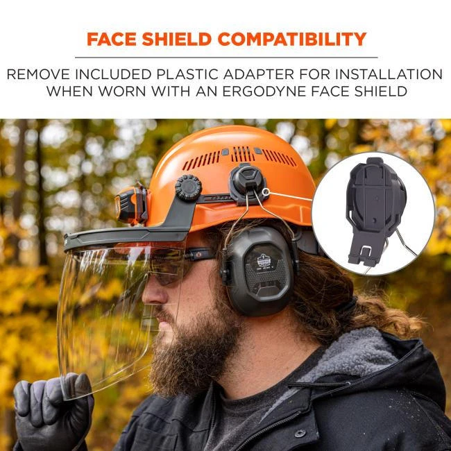 Ergodyne 60247 Skullerz 8989 Mesh Face Shield wAdapter for Hard Hat