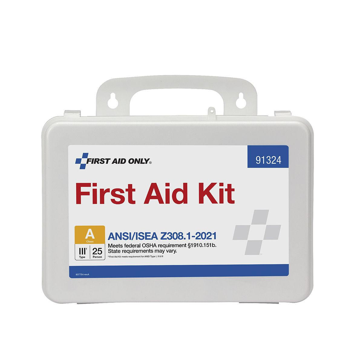 First Aid Only First Aid Kit - 91324 - 25 Person - Plastic - ANSI-2021 ...