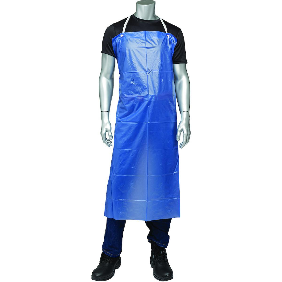PIP UUB Blue Vinyl Apron - 6 mil