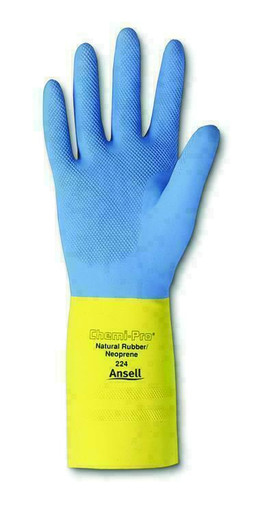 AlphaTec® 87-224 - Natural Rubber & Neoprene Flock Lined Glove - 28 Mil ...