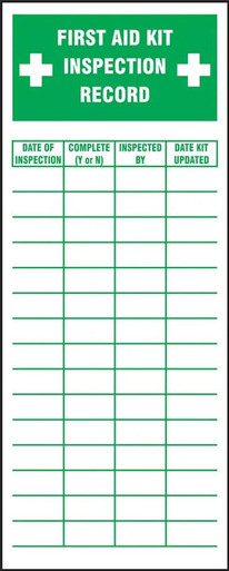 Accuform - First Aid Inspection Label - LFSD516XVE - "FIRST AID KIT ...