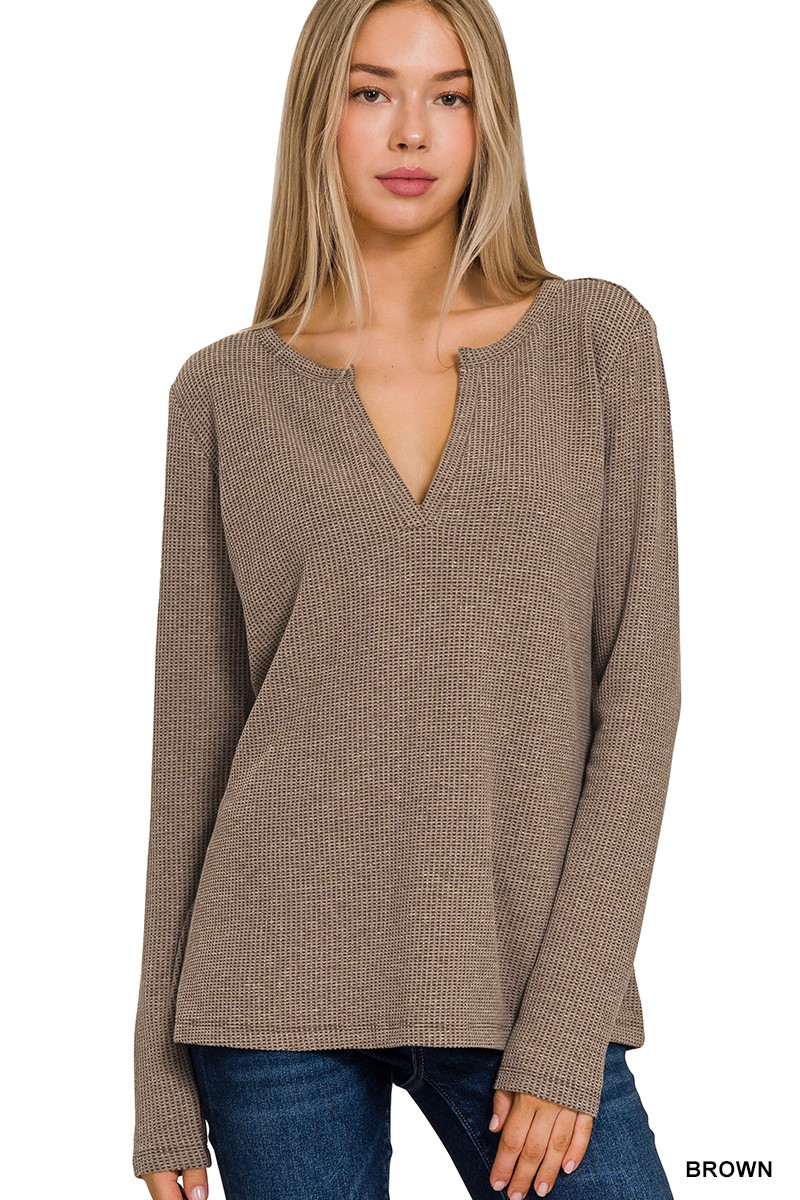 Zenana Waffle Top. Women's Fashion in Missy Sizing from ...
