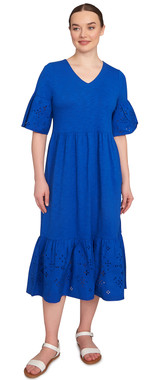 DRESS *MISSY* FRENCH BLUE VNK EMBRD SOLID - Four Seasons Direct