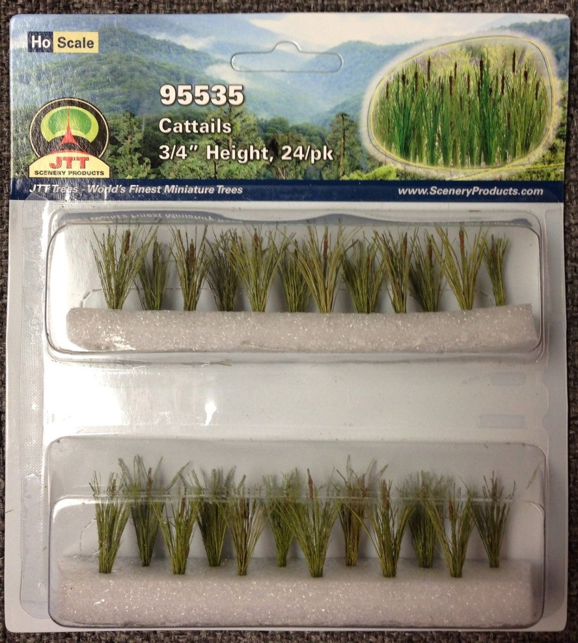 JTT 95535 HO Cattails | 3/4" tall | 24/pk - Mountain Subdivision Hobbies