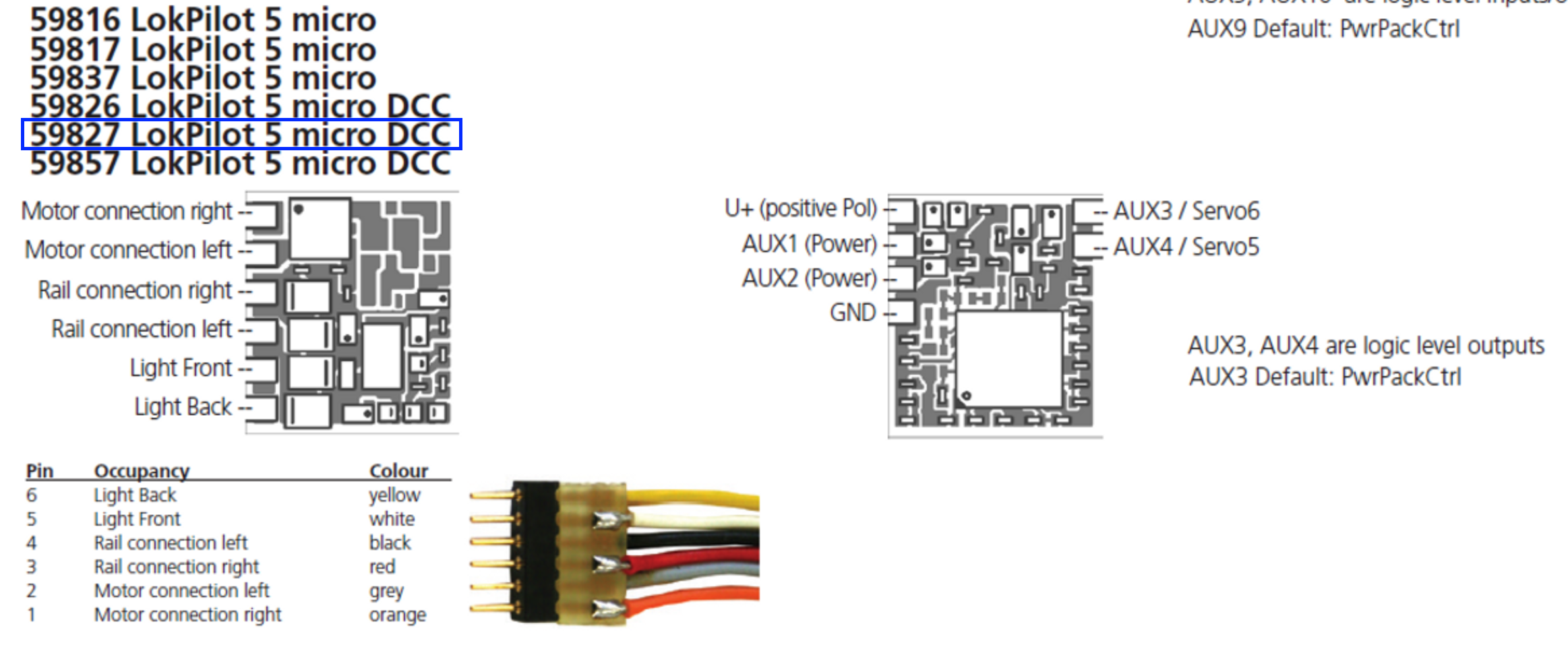 ESU 59827 LokPilot 5 Micro DCC Decoder | NEM-651 | 6-Pin Direct | N ...
