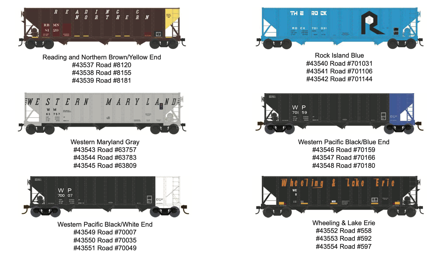 HO Executive Line 100 Ton Hopper Cars - RTR