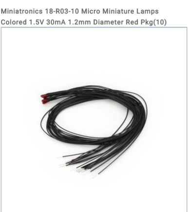MINIATRONICS 18R0310 10 Pack 1.5V 1.2mm Lamps / Bulbs - RED - Mountain ...